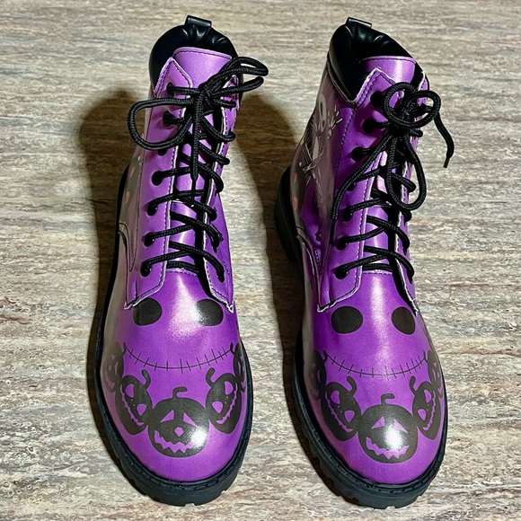 Shoes | Nwob Halloween Skeleton Themed Ankle Combat Boots | Poshmark